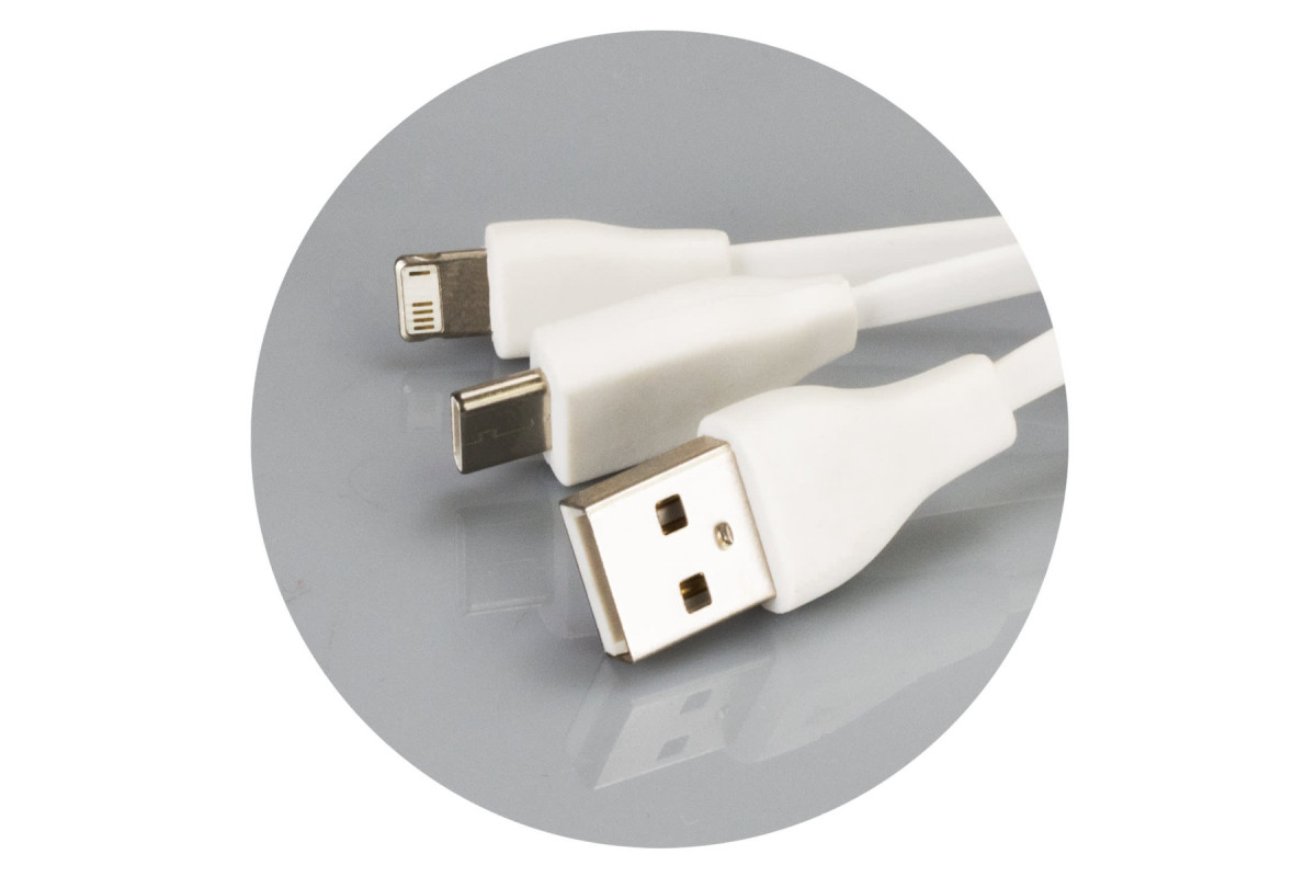 Bamboo Charging Cable Key Ring - Rectangle