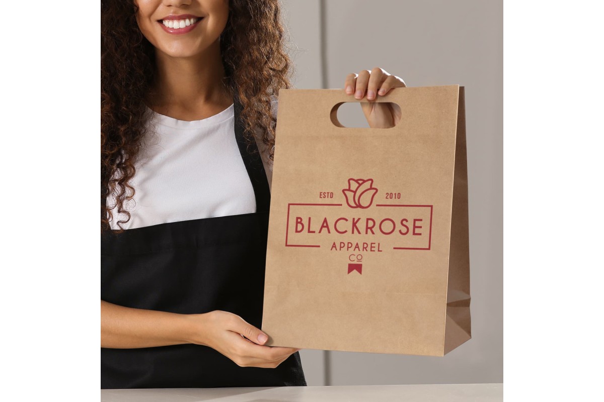 Large Die Cut Paper Bag Portrait