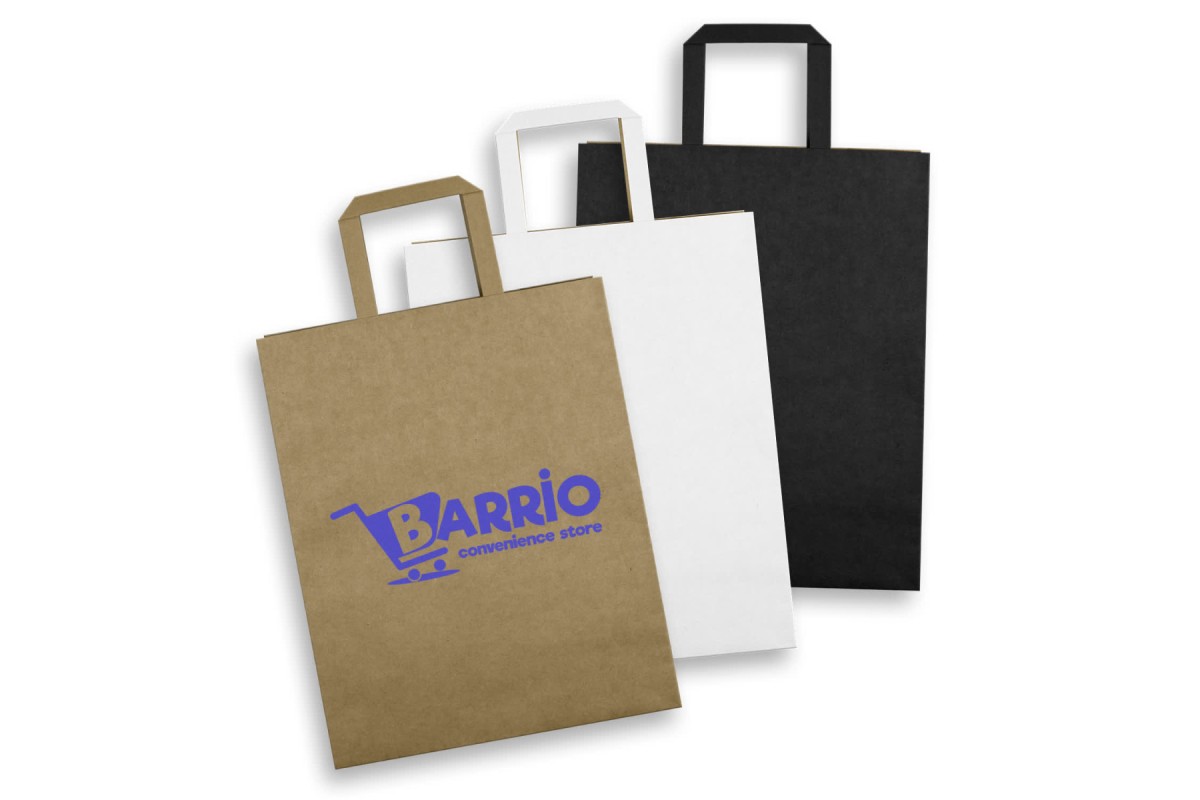 Large Flat Handle Paper Bag Portrait